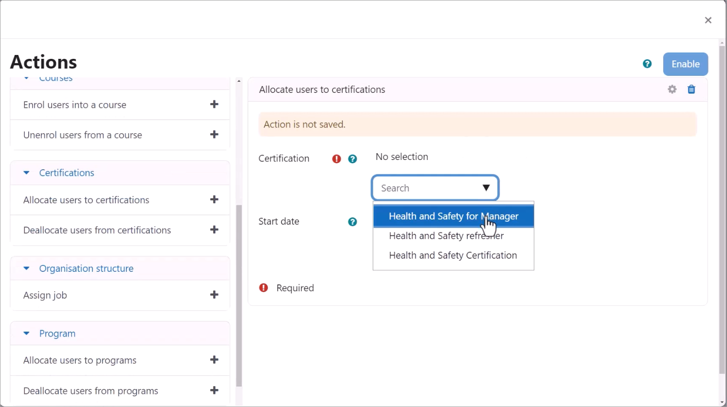 Using dynamic rules to automate certifications in Moodle Workplace ...